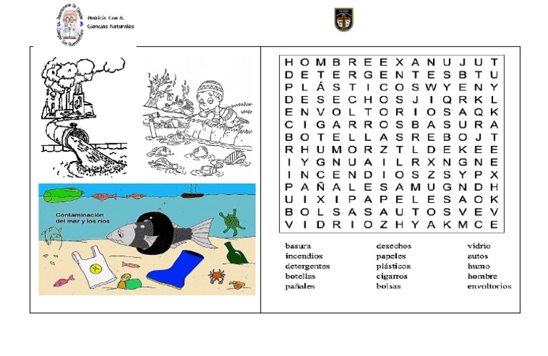 Sopa Letra Contaminación Ambiental | PDF