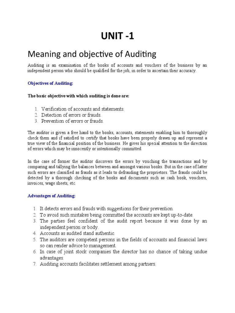 Auditing Notes | PDF | Audit | Financial Audit