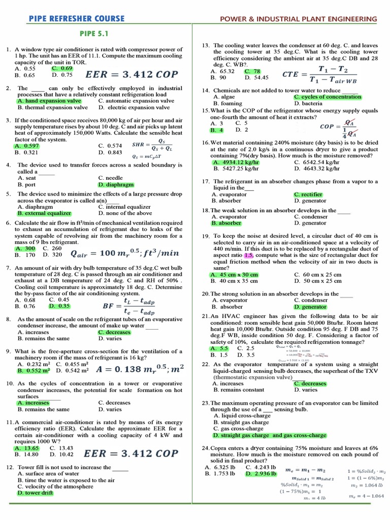 Pipe Refresher Course | PDF | Humidity | Air Conditioning