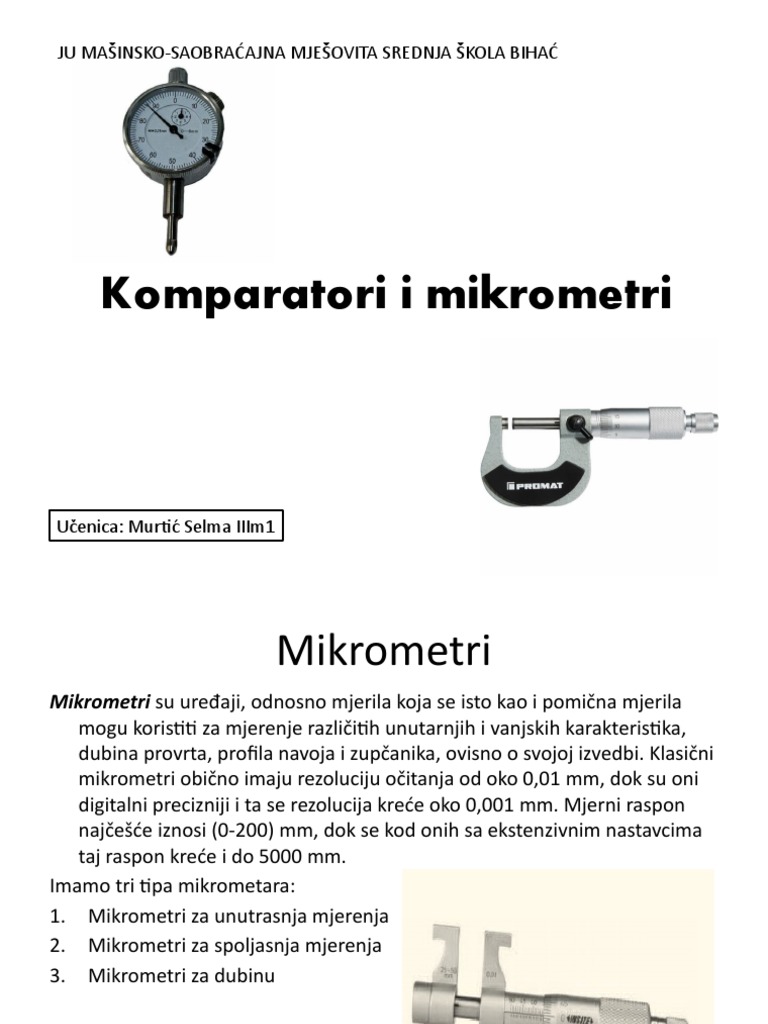 Komparatori I Mikrometri | PDF