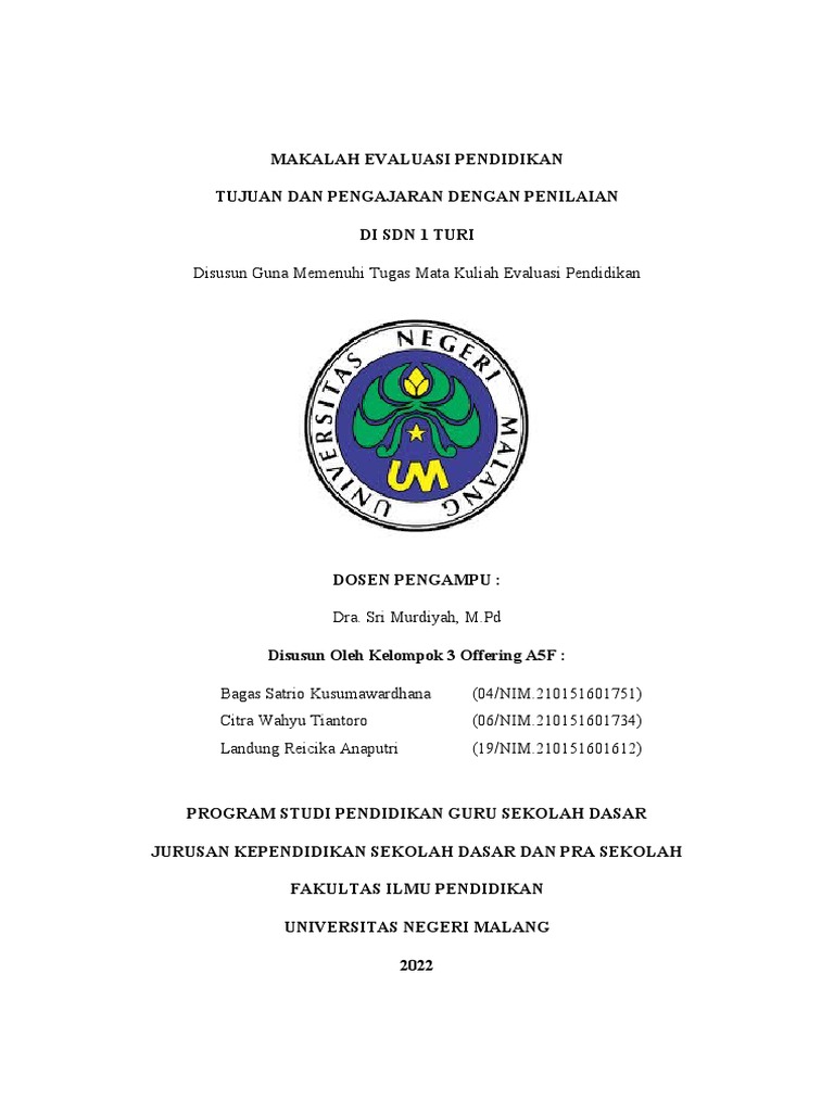 Makalah Kelompok 3 Evaluasi Pendidikan | PDF