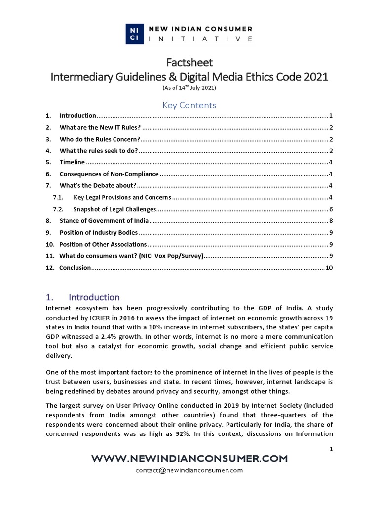 Factsheet Intermediary Guidelines & Digital Media Ethics Code 2021 ...