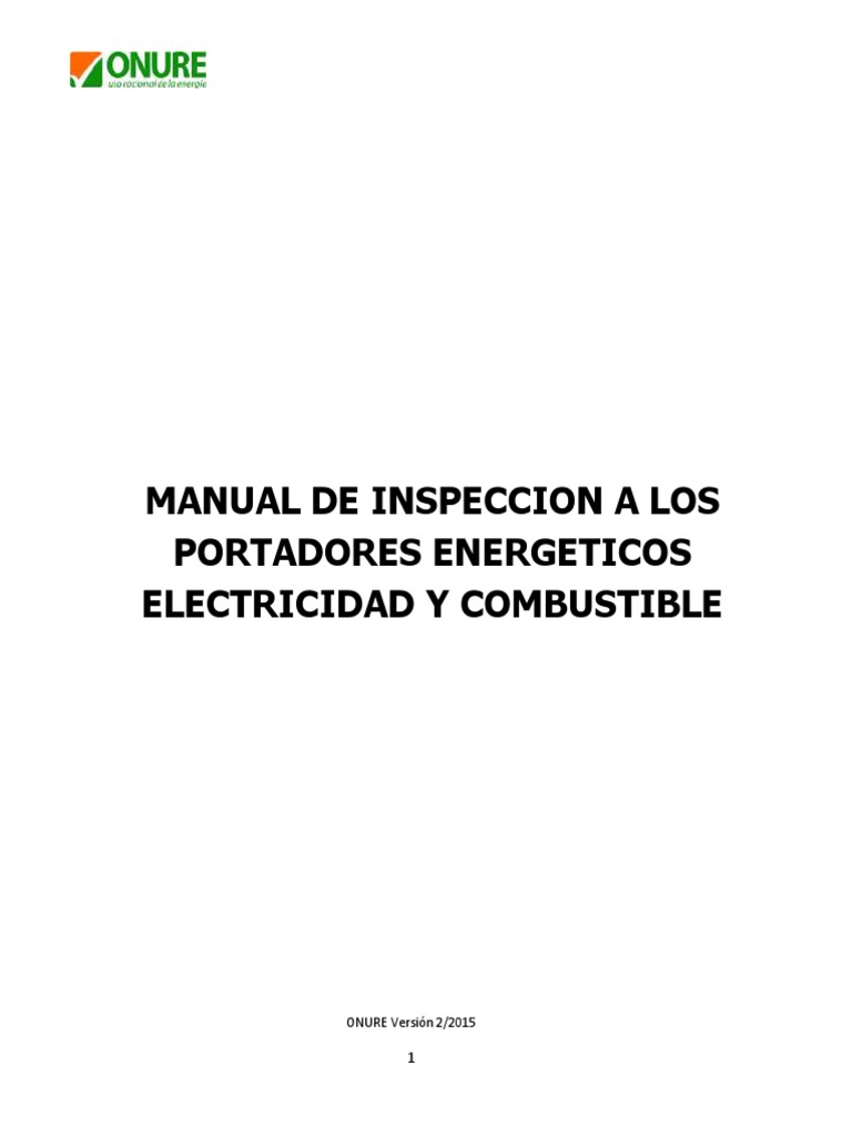 MANUAL DE INSPECCION A LOS PORTADORES ENERGETICOS ELECTRICIDAD Y ...