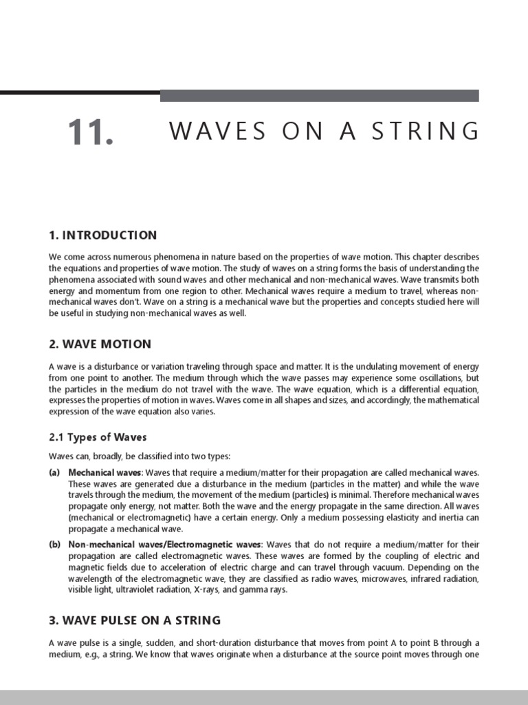 11.waves On A StringTheory | PDF | Waves | Electromagnetic Radiation