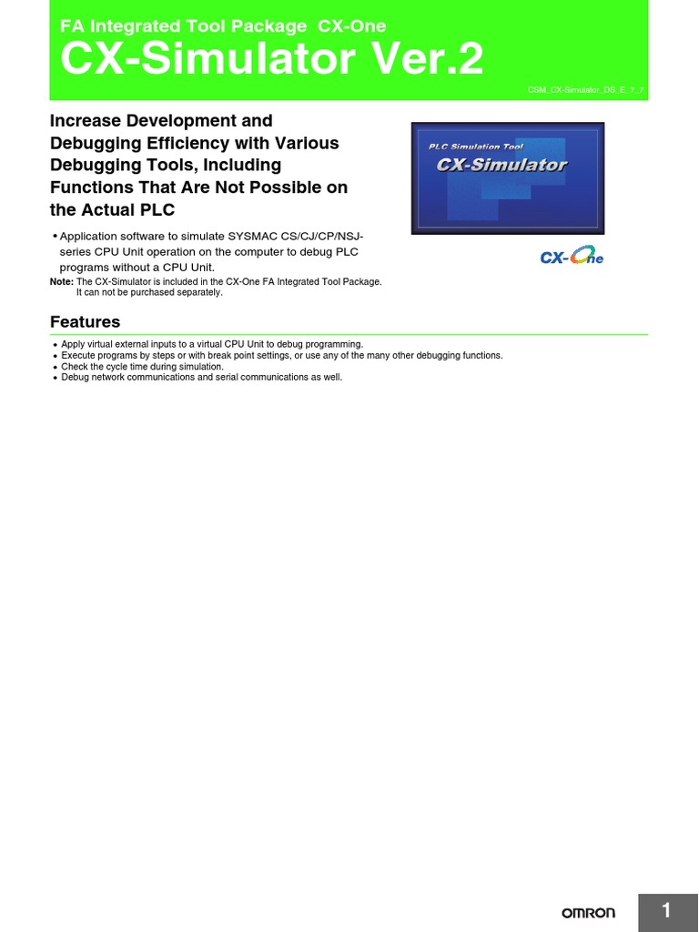 OMRON CX-Programer CX-Simulator CPU Compatibility Guide | PDF ...