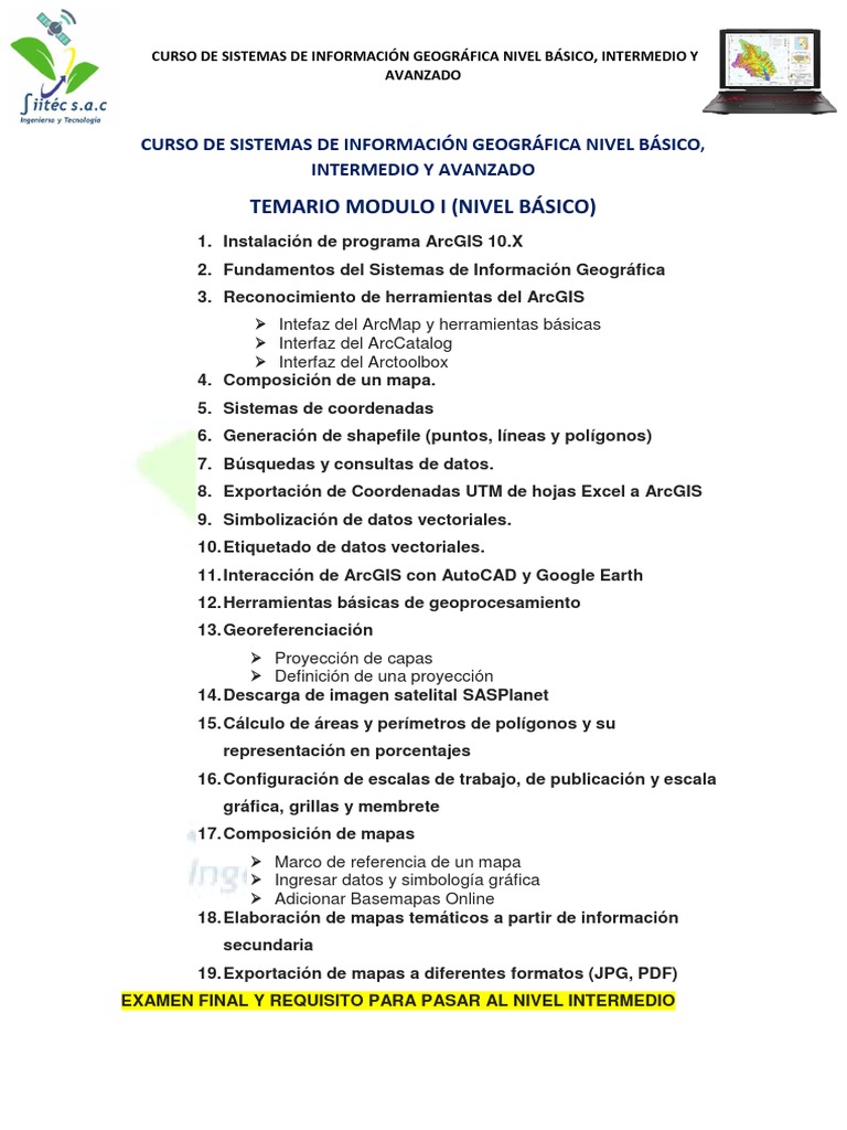Temario de Sistemas de Información Geográfica Nivel Básico Intermedio y ...