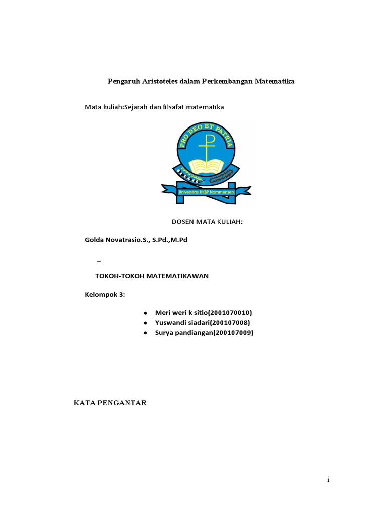 Aristoteles: Bapak Logika Matematika | PDF | Filsafat
