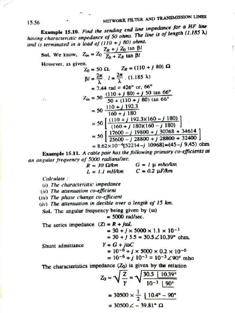 Solved Example. Transmission Line | PDF | Transmission Line ...