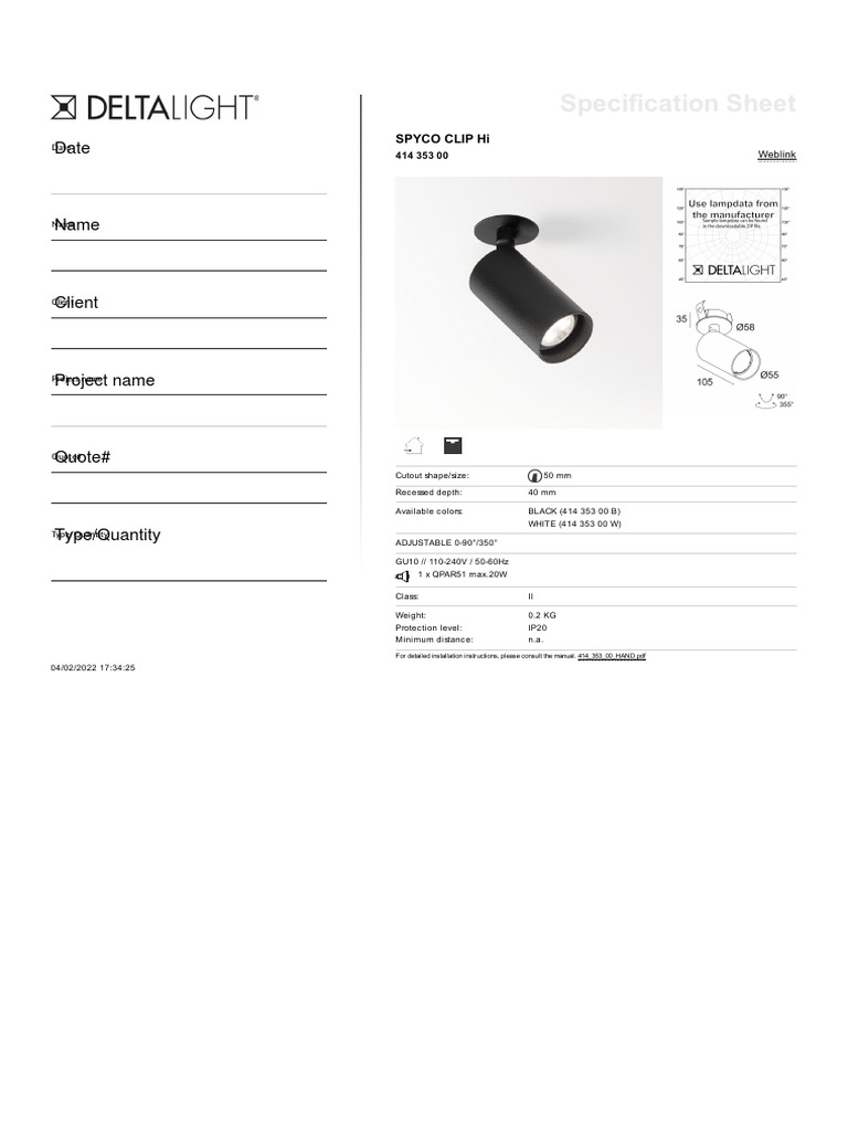 SPYCO CLIP Hi Specification Sheet | PDF