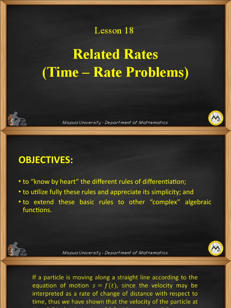 Related Rates Problem Solving Guide | PDF | Variable (Mathematics ...