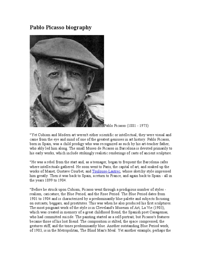 Pablo Picasso Biography | PDF | Pablo Picasso | Paintings