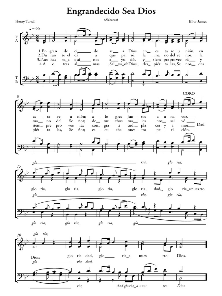 Engrandecido Sea Dios (Alabanza) - Partitura Completa | Descargar ...