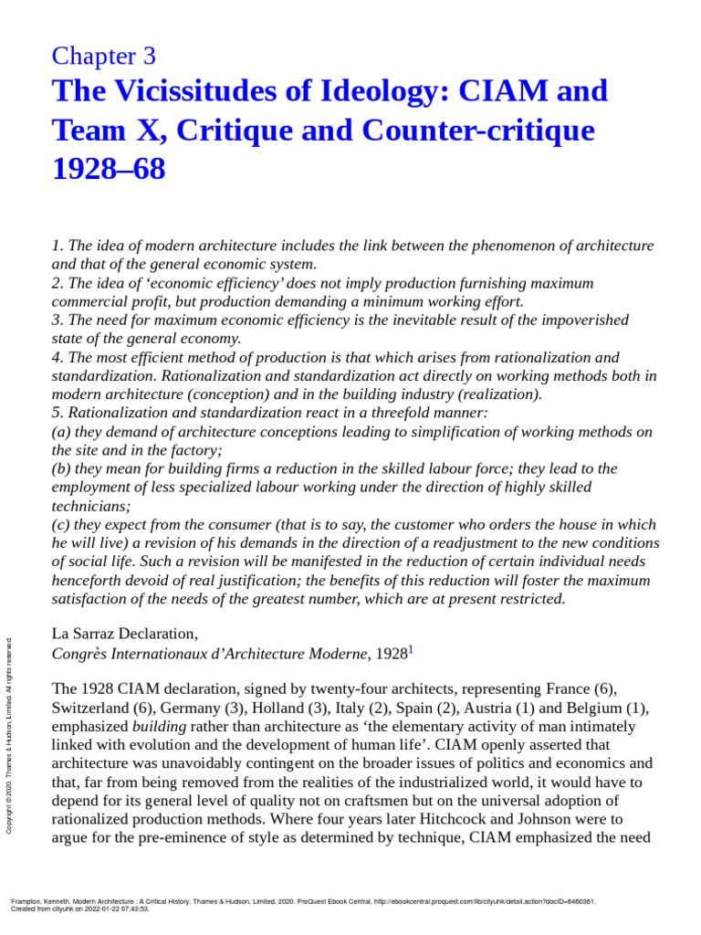 Modern Architecture A Critical History - (Chapter 3 The Vicissitudes of ...