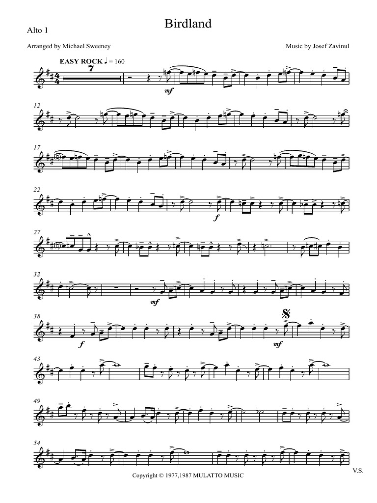 Birdland - Alto 1 | PDF