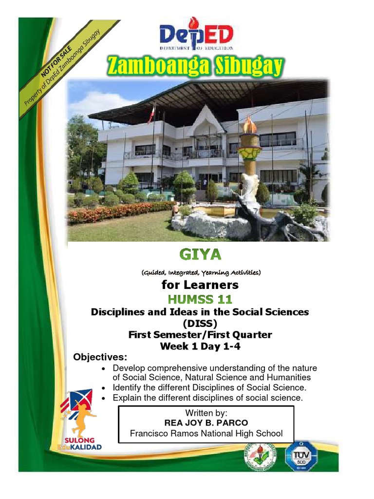 Diss g11 1st Sem Week 1 Parco | PDF | Social Sciences | Humanities