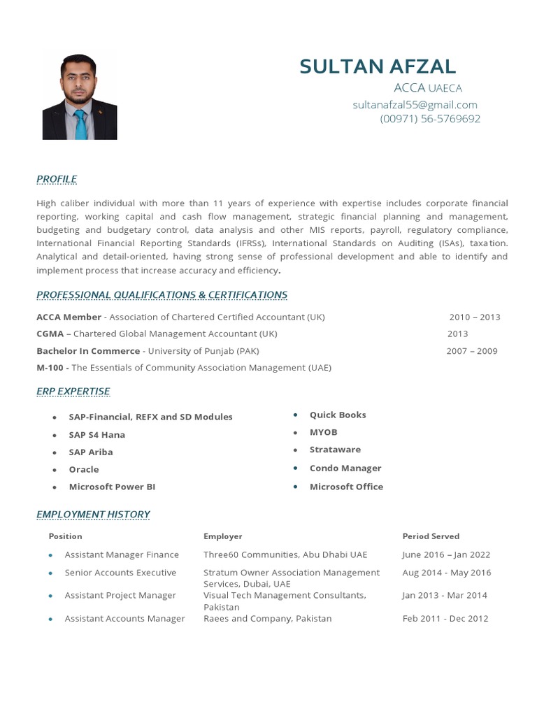 Finance Executive Resume ACCA CGMA | PDF | Accounting | Accounts Payable