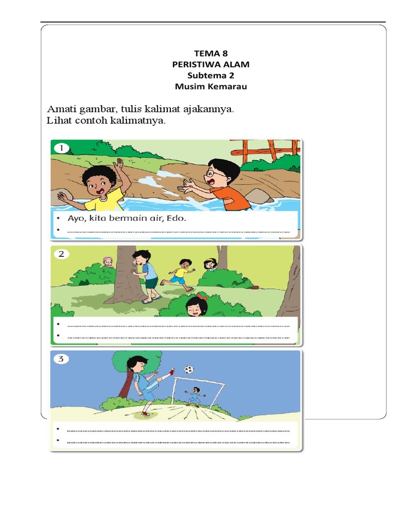 Kelas 1 Tema 8 Sub Tema 2 Revisi 2017 | PDF