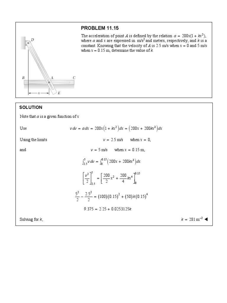 Sol 1 | PDF | Acceleration | Dynamics (Mechanics)