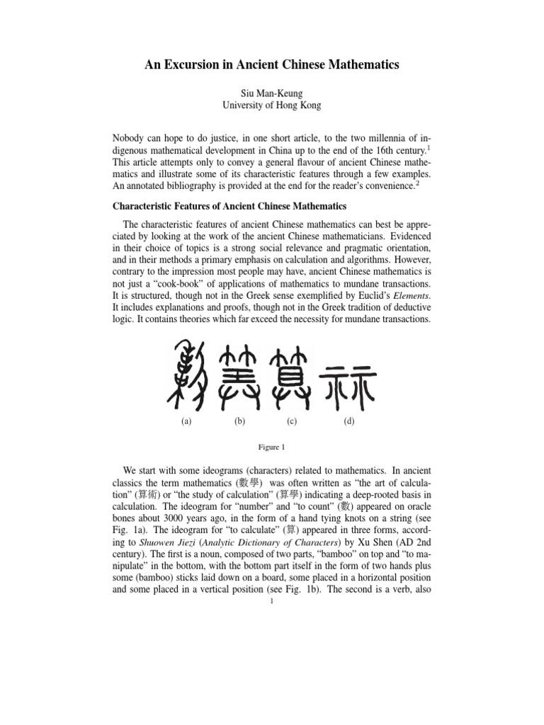 An Excursion in Ancient Chinese Mathematics | PDF | Area | Mathematics
