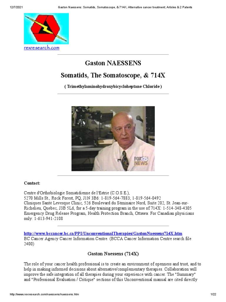 Gaston NAESSENS Somatids, The Somatoscope, & 714X ...