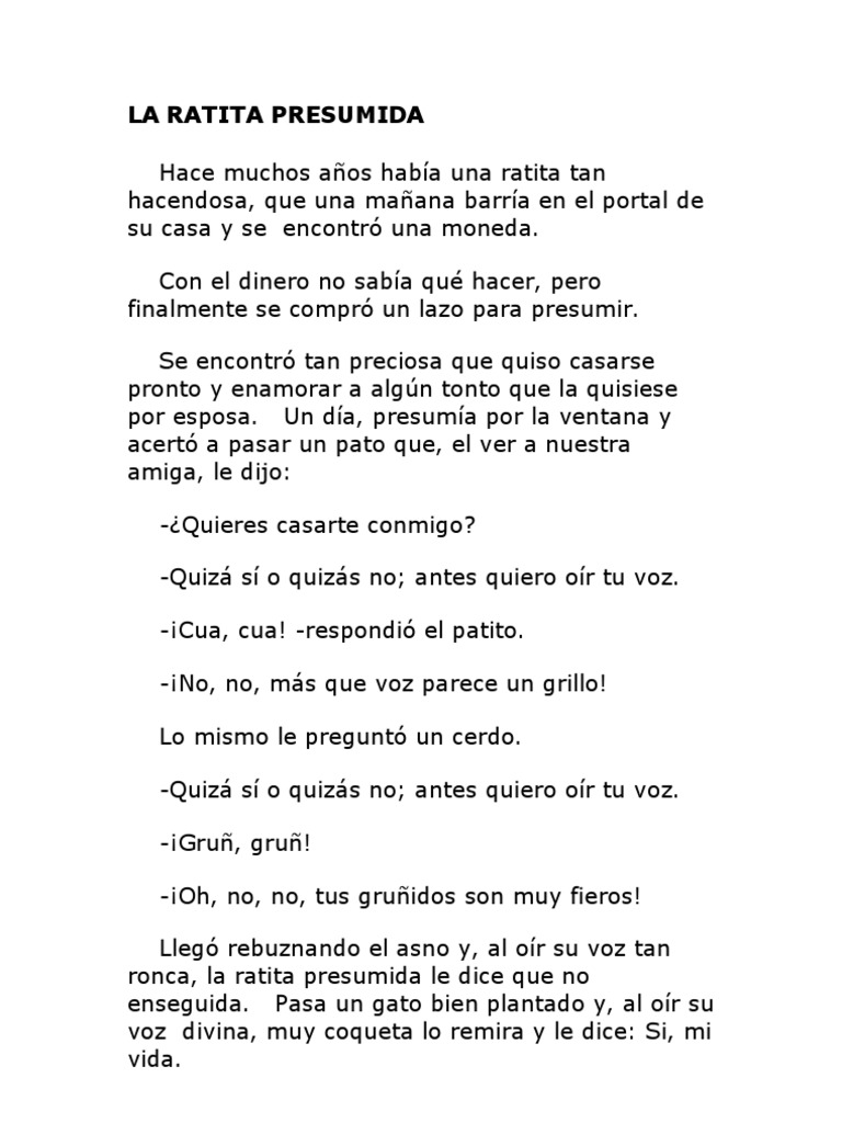 La Ratita Presumida | PDF | Ocio
