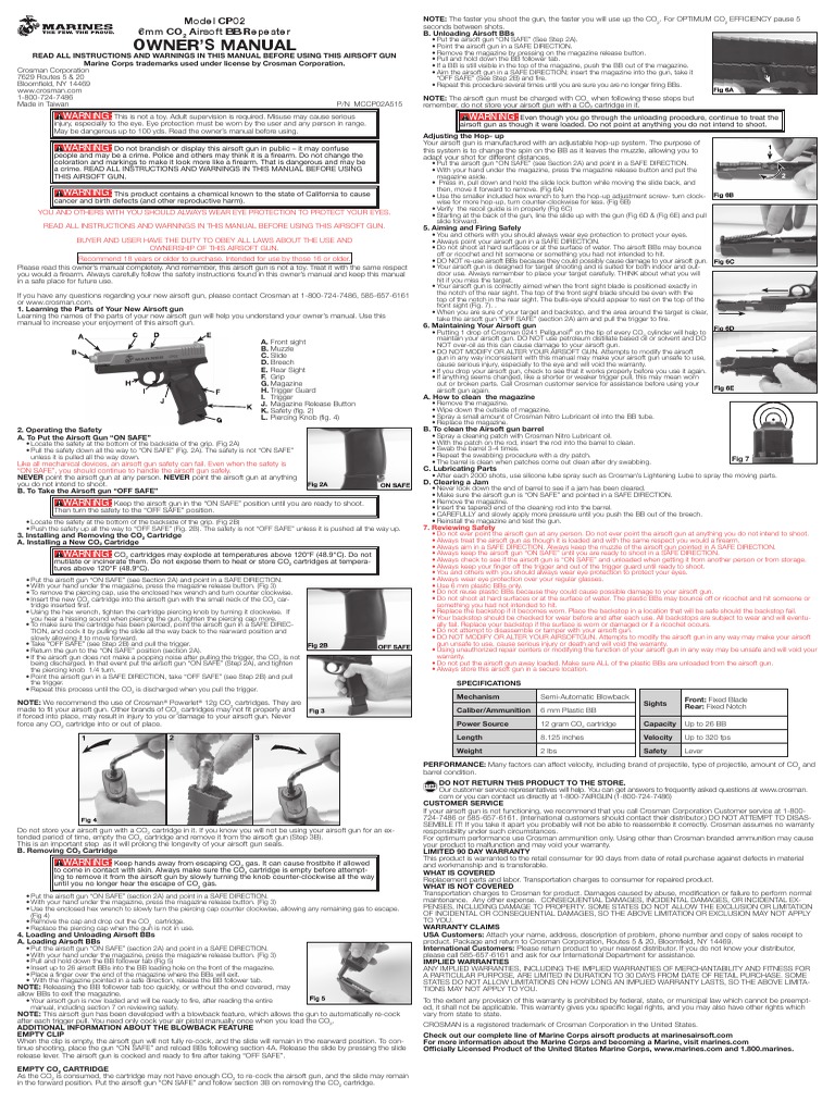 Owner'S Manual: Model CP02 6mm CO Airsoft BB Repeater | PDF | Gun ...