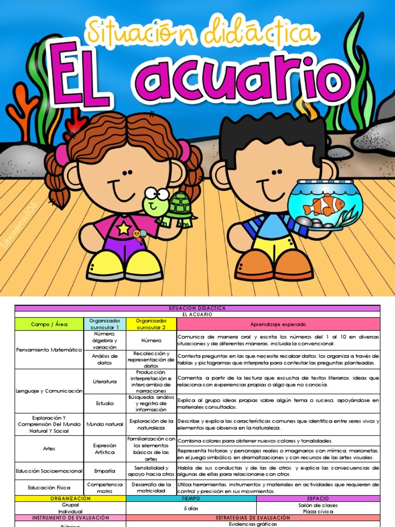 ? S1 Nov El Acuario Preescolar | PDF | Color | Acuario