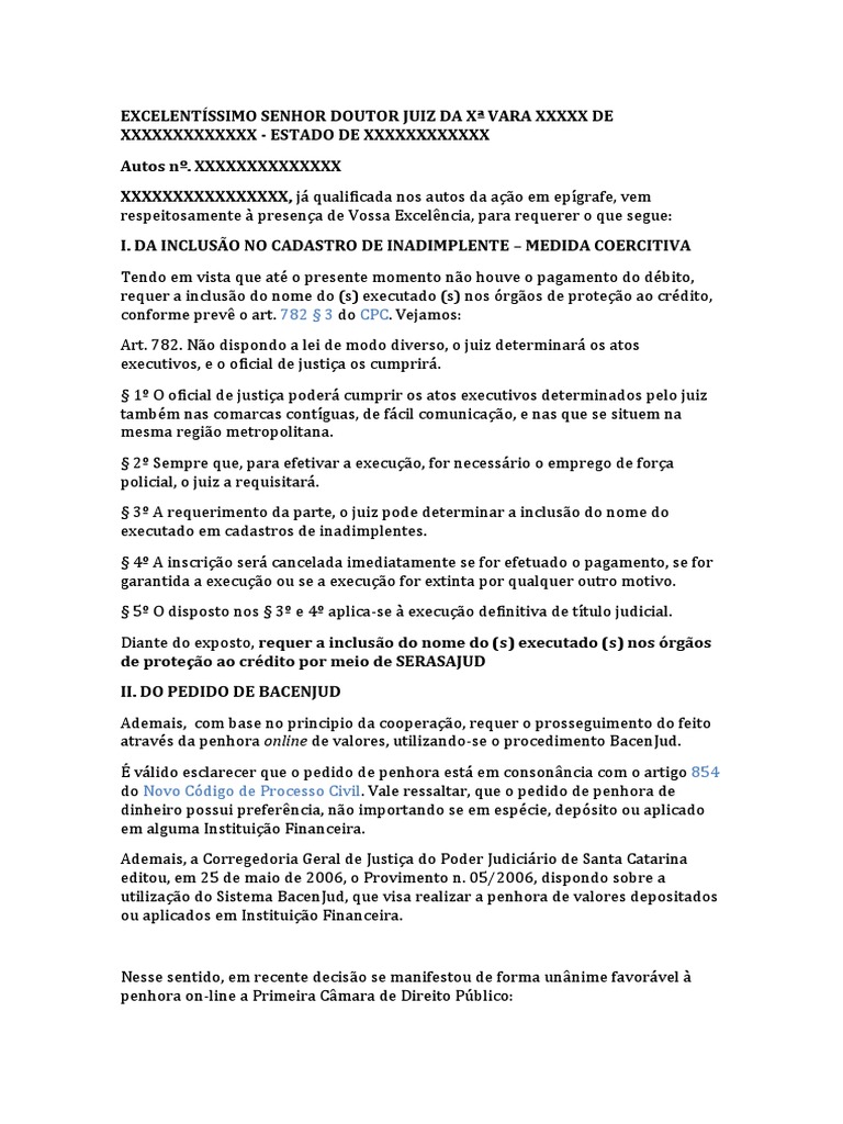 Modelo Peticao Medidas Executivas | PDF | Processo civil | Judiciários