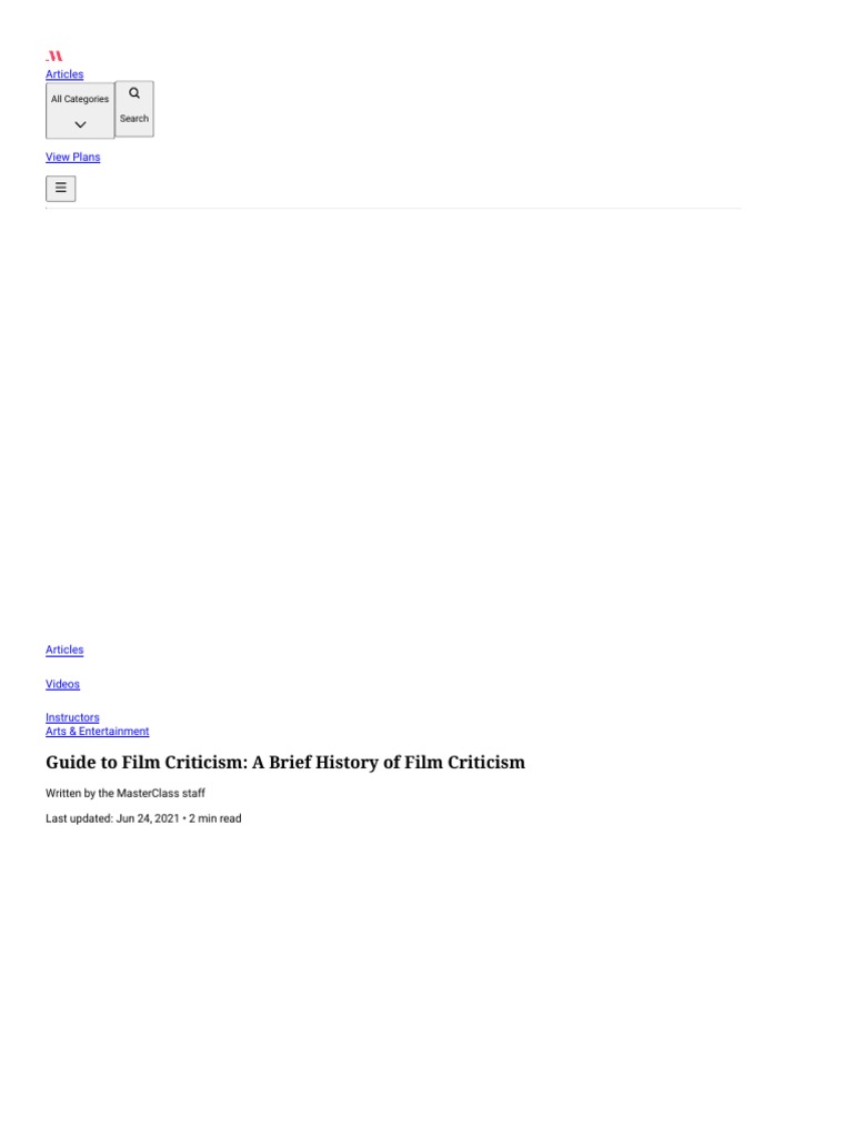 Guide To Film Criticism - A Brief History of Film Criticism - 2022 ...