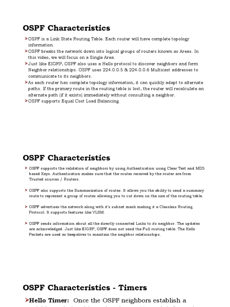 OSPF Overview | PDF | Routing | Information And Communications Technology OSPF Overview | PDF | Routing | Information And Communications Technology