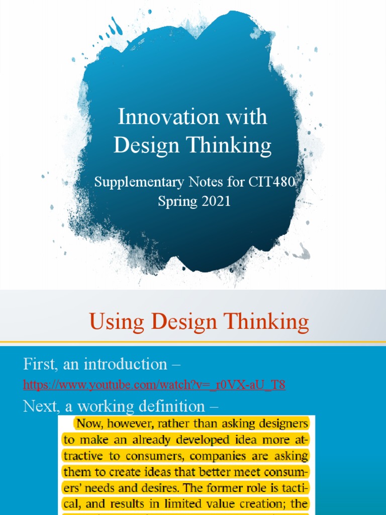 Week 3 L4 (Design Thinking) | PDF | Design Thinking | Business Model