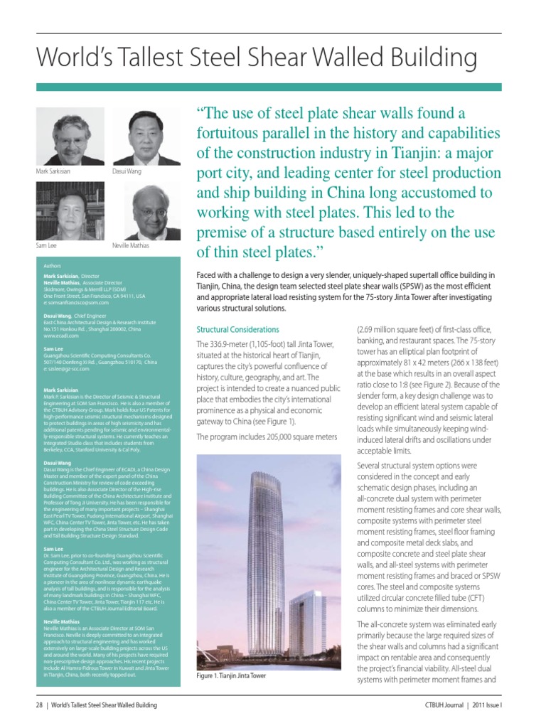 World's Tallest Steel Shear Walled Building: Mark Sarkisian Dasui Wang ...