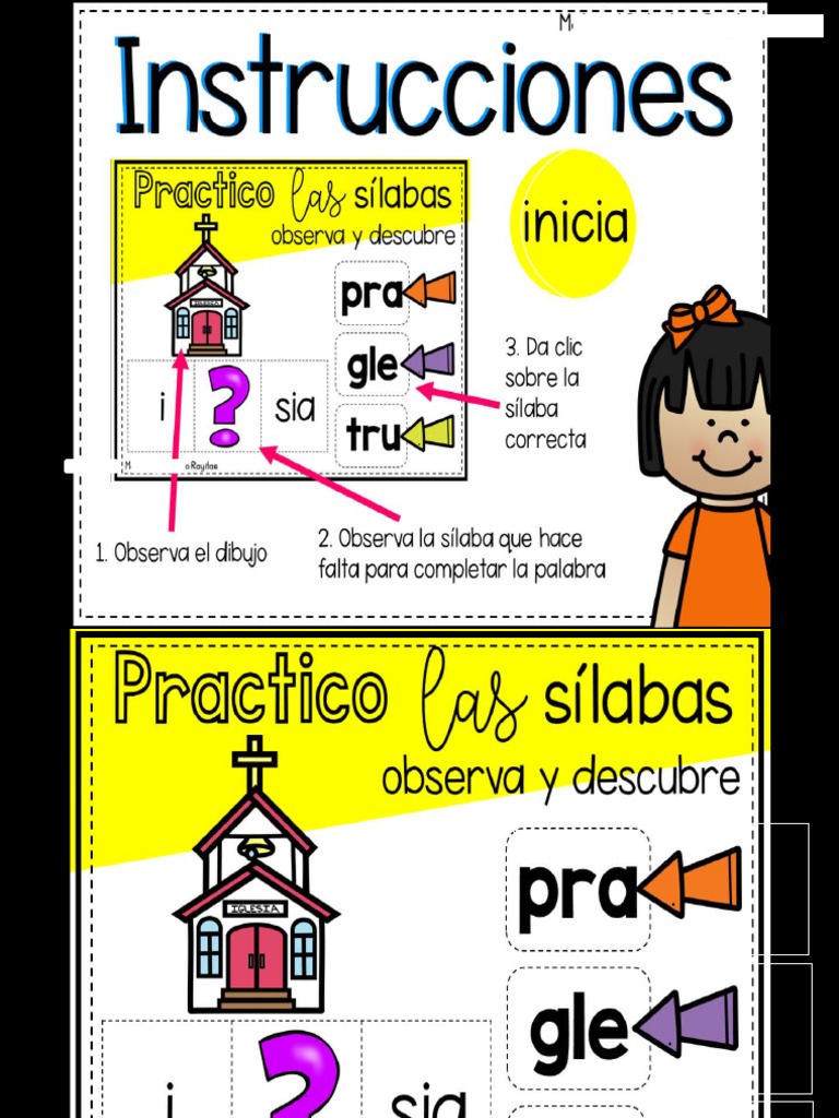 1.juego Interactivo. Practico Silabas Trabadas | PDF