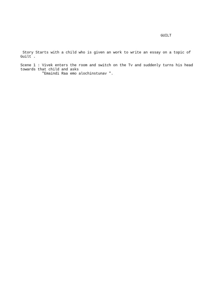 Understanding Guilt: A Child's Essay | PDF