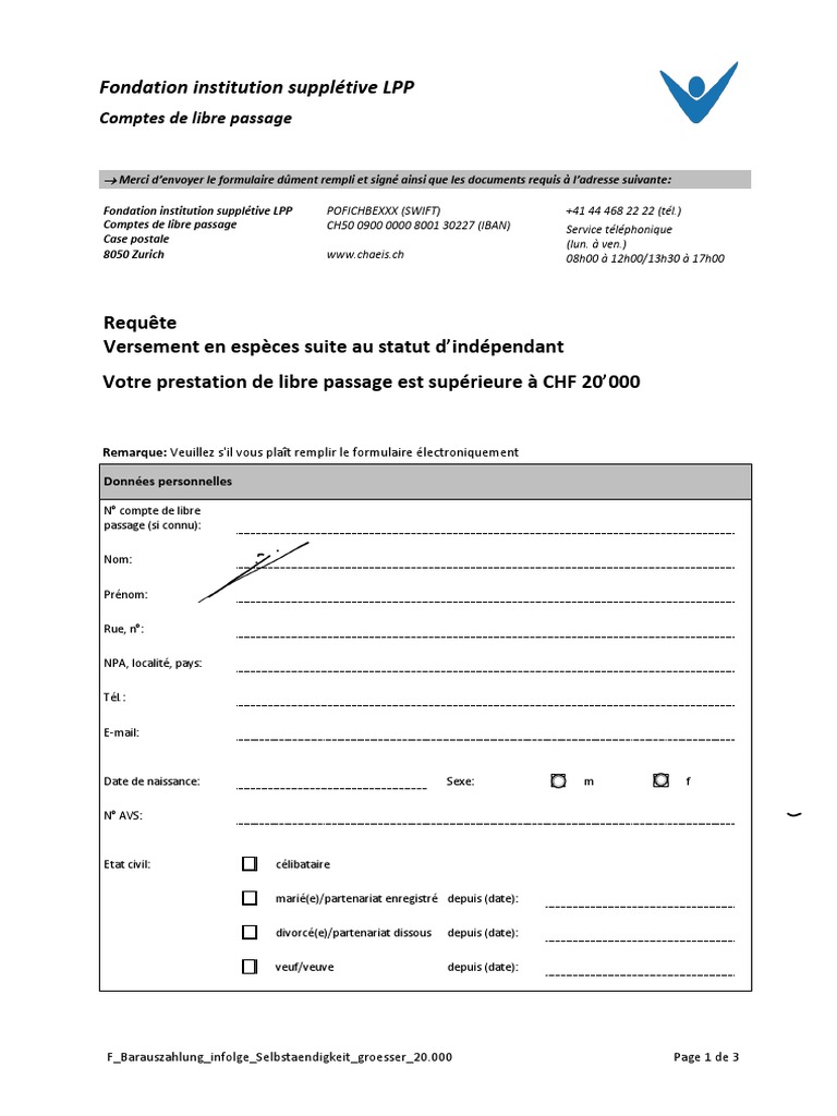 Fondation Institution Supplétive LPP | PDF | Signature