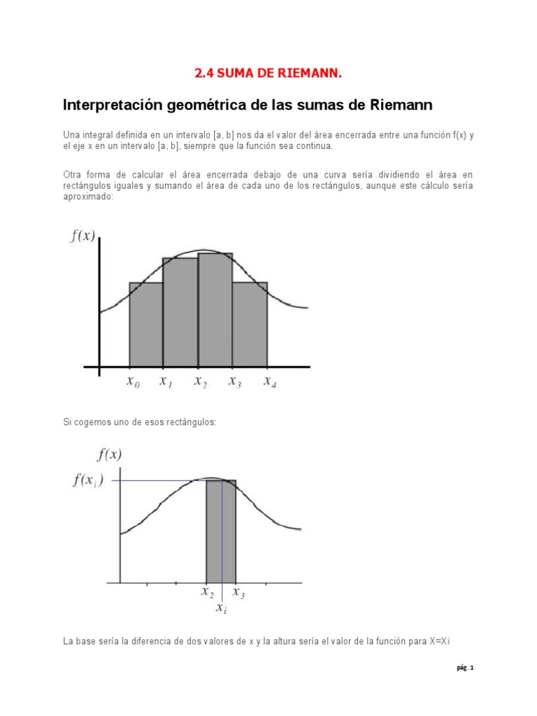 2.4 Suma de Riemann | PDF | Integral | Cálculo