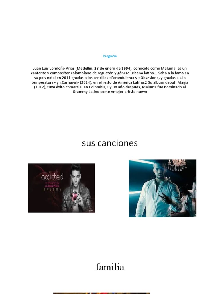 Biografia de Maluma | PDF