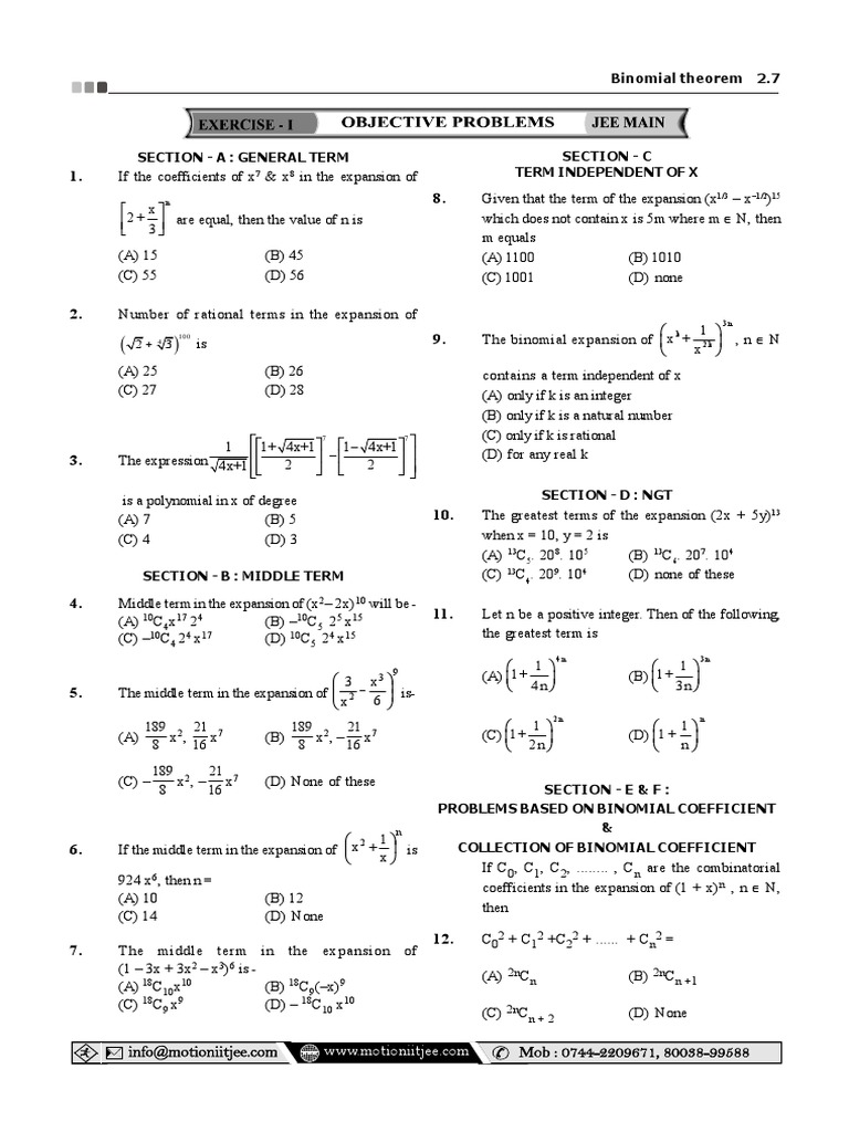 Binomial Theorem | PDF | Numerical Analysis | Discrete Mathematics
