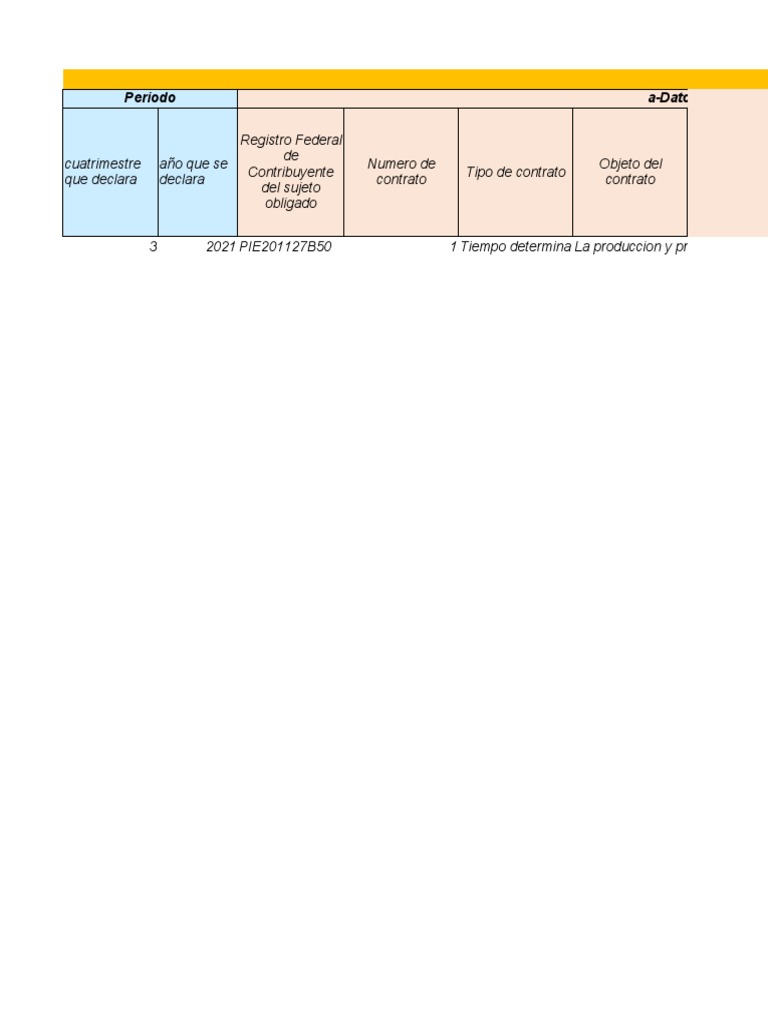 Layout de Contrato 2021 y Datos Generales | PDF