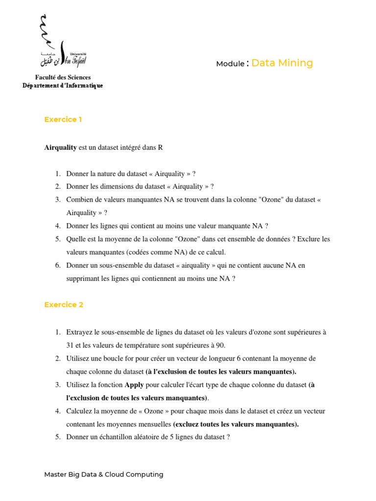 Exercices Data Mining (Partie2) | PDF | Histogramme