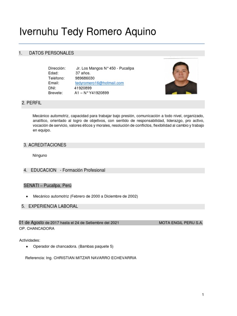 CV CPC Teddy Romero Aquino | PDF