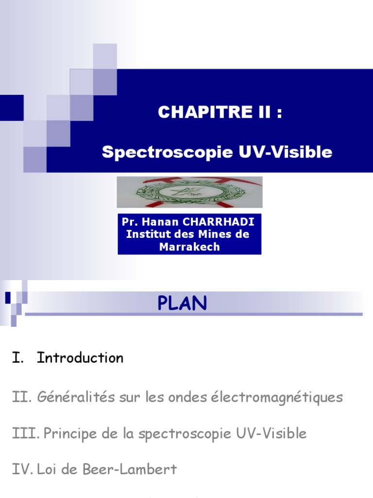 Chapitre II Chimie Instrumentale | PDF | Spectrophotométrie | L'absorbance