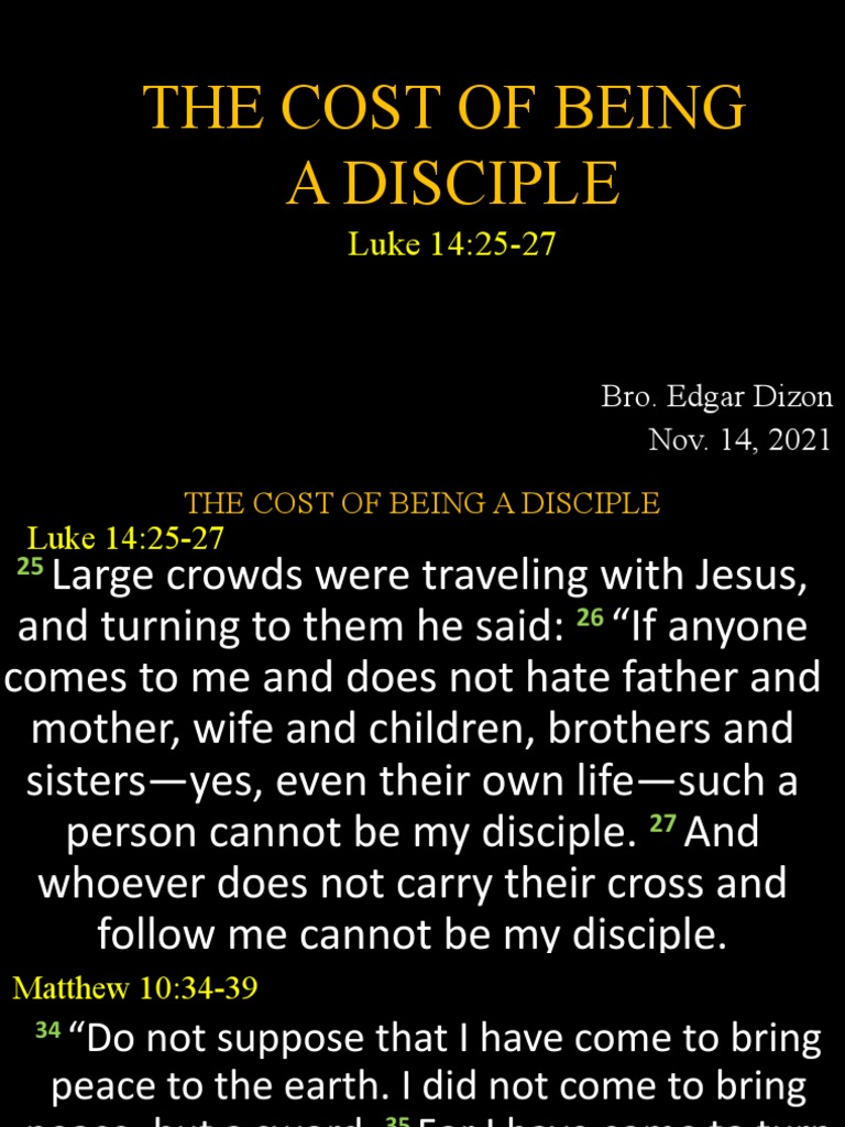 Cost of Discipleship in Luke 14 | PDF | Disciple (Christianity ...