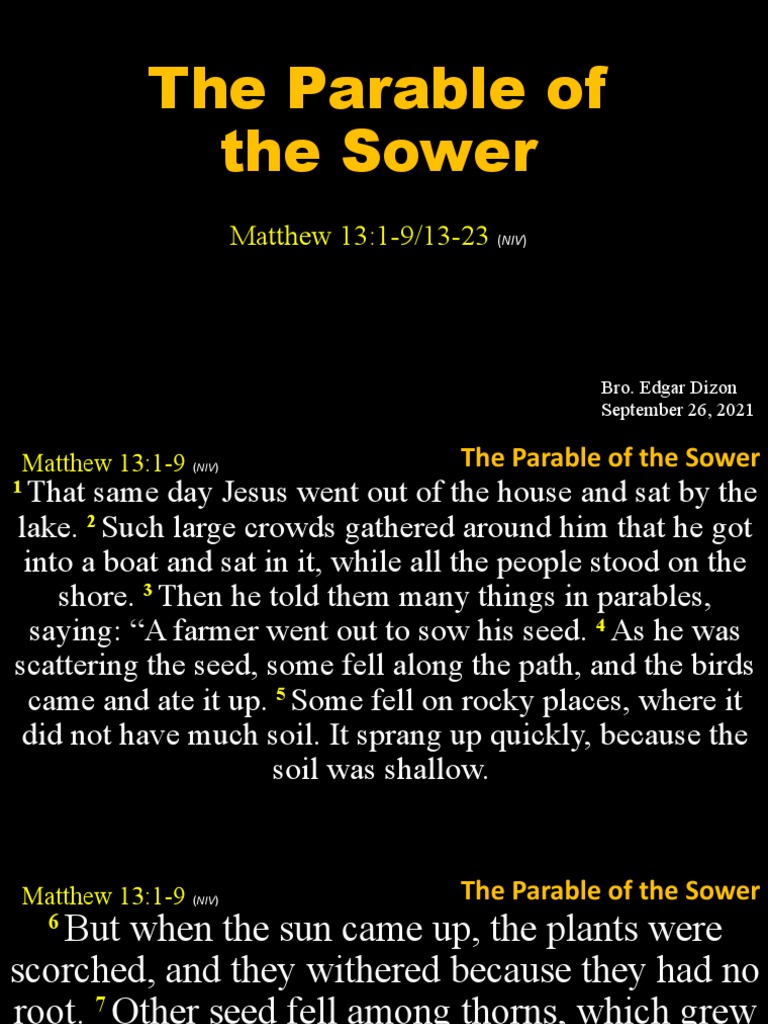 The Parable of The Sower | PDF