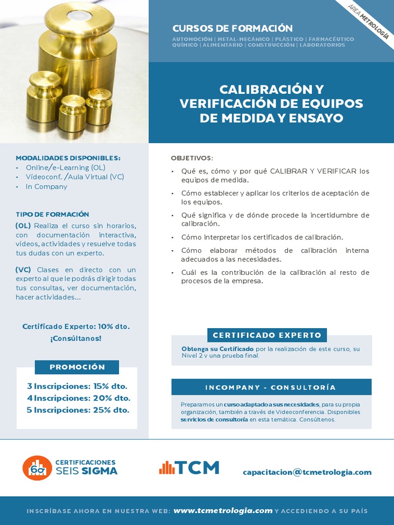 Calibracion y Verificacion de Equipos de Medida y Ensayo LAT | PDF | Calibración | Metrología