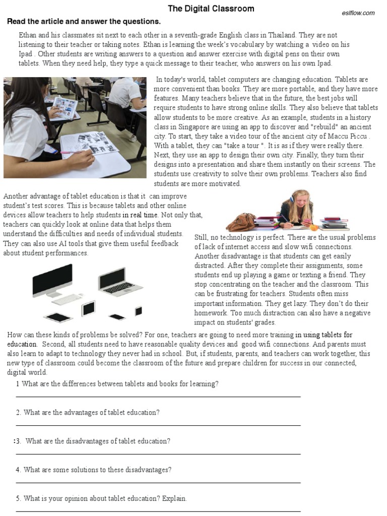 Read The Article and Answer The Questions | PDF | Tablet Computer ...