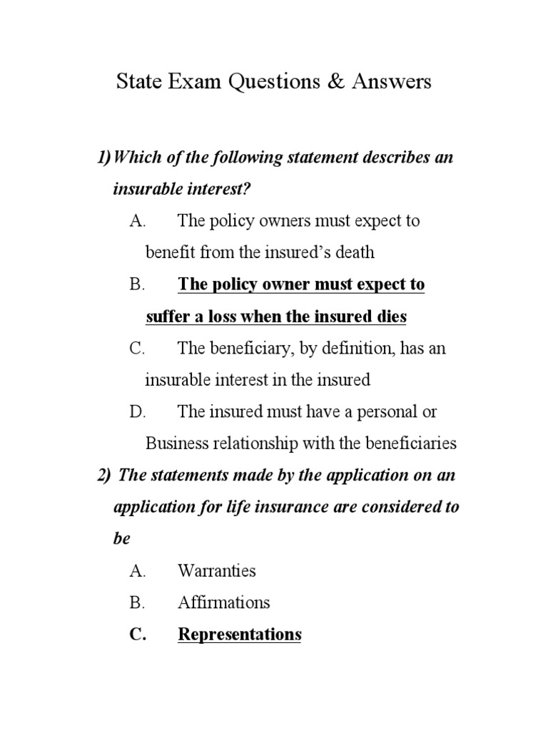 State Exam Questions & Answers Update | PDF | Insurance | Annuity ...