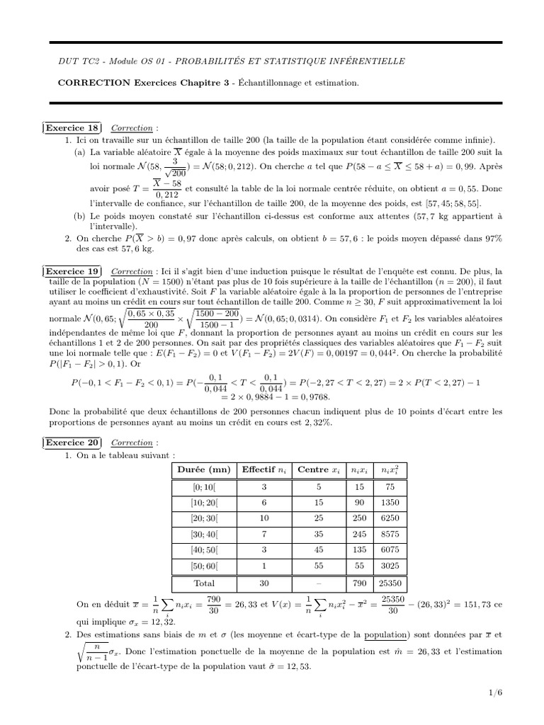 Prob Et Stat Inf | PDF | Écart type | Intervalle de confiance