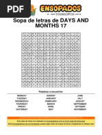 Los Meses Del Año Sopa de Letras Hoja de Trabajo Colorida | PDF