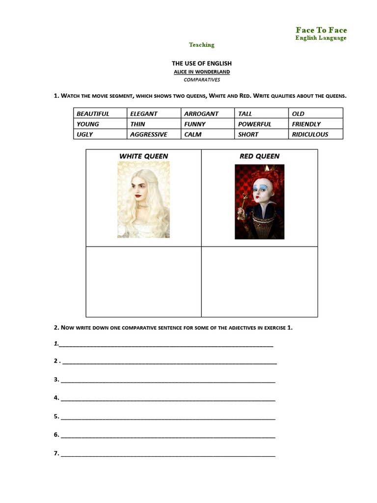 Alice in Wonderland Class Worksheet | PDF